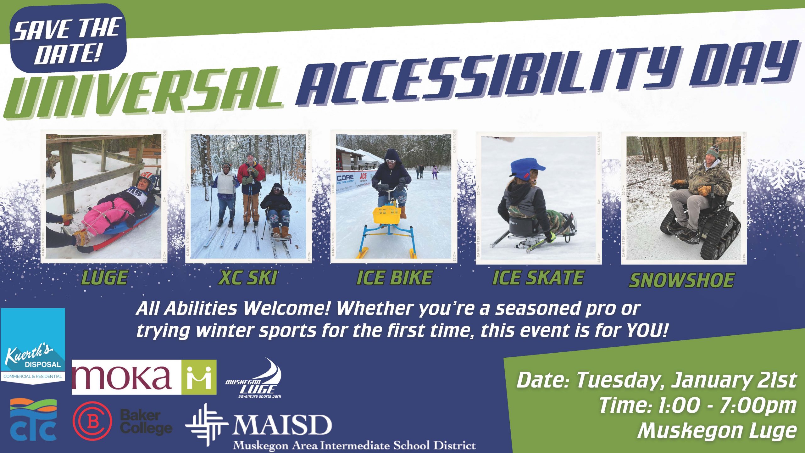 Muskegon Luge Park-Winter Universal Accessibility Day - Comprehensive ...